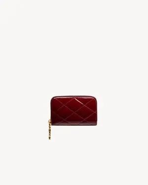 Saint Laurent Cassandre Bijou Change Purse In Patent Leather - Grenade