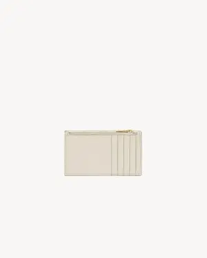 Saint Laurent Cassandre Matelassé Fragments Flap Card Case In Grain De Poudre Leather