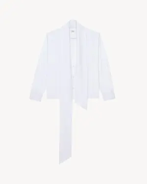 Saint Laurent Lavallière Shirt In Cotton Poplin