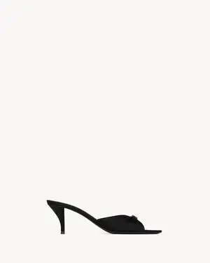 Saint Laurent Jerry Mules In Satin Crepe And Rhinestones