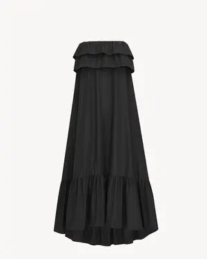 Saint Laurent Strapless Technical Canvas Prairie Dress