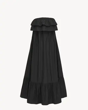 Saint Laurent Strapless Technical Canvas Prairie Dress