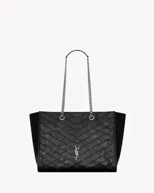 Saint Laurent Niki Shopping Bag In Vintage Leather - Black