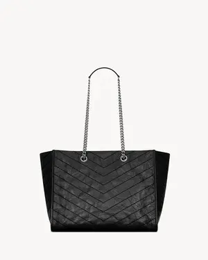 Saint Laurent Niki Shopping Bag In Vintage Leather - Black