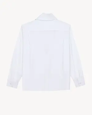 Saint Laurent Lavallière Shirt In Cotton Poplin - Blanc