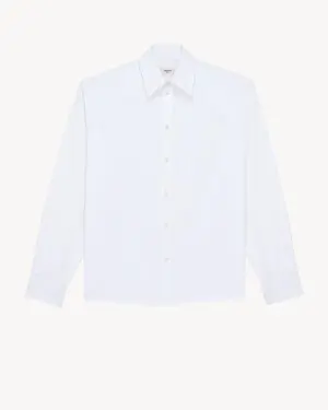 Saint Laurent Oversized Cotton Poplin Shirt - Blanc