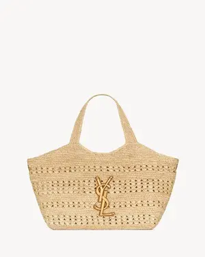 Saint Laurent Icare Medium Raffia Bag