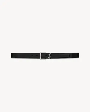 Saint Laurent Cassandre Belt In Smooth Leather - Black