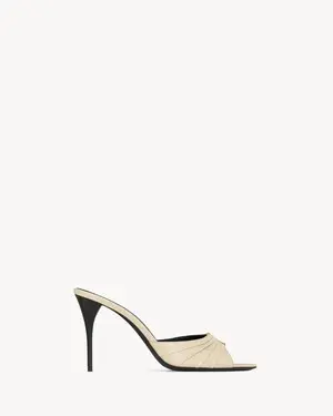 Saint Laurent Babylone Mules In Smooth Leather - White