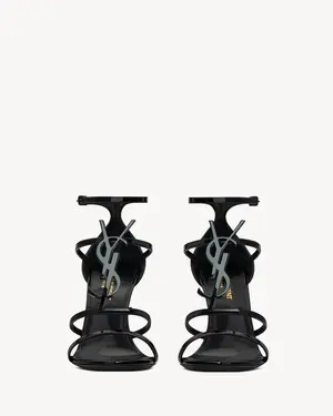 Saint Laurent Cassandra Sandals In Patent Leather - Black