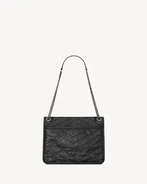 Saint Laurent Niki Medium Bag In Vintage Leather - Black