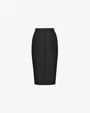 Saint Laurent Pencil Skirt In Nylon - Noir