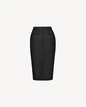 Saint Laurent Pencil Skirt In Nylon