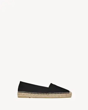 Saint Laurent Monogram Espadrilles In Lambskin - Black
