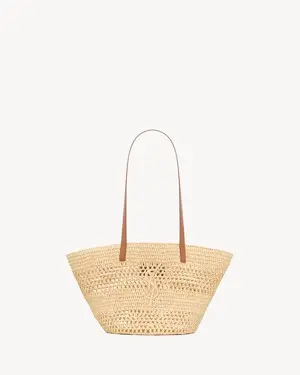 Saint Laurent Panier Small Raffia Bag - Natural