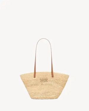 Saint Laurent Panier Small Raffia Bag - Natural