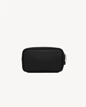 Saint Laurent Small Grooming Case In Grain De Poudre Leather