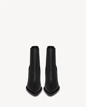 Saint Laurent Theo Chelsea Booties In Smooth Leather - Black