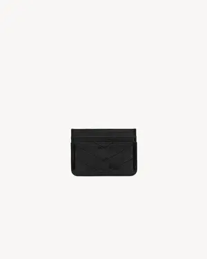Saint Laurent Niki Card Case In Vintage Leather - Black