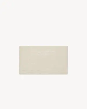 Saint Laurent Ptown Pouch In Crocodile-embossed Shiny Leather - White