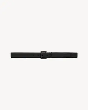 Saint Laurent Cassandre Belt In Smooth Leather - Black