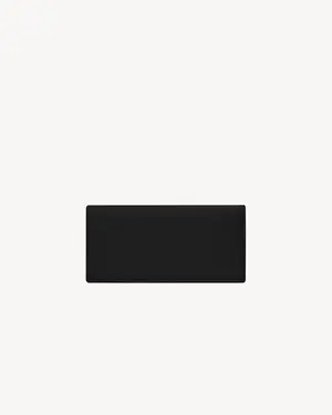 Saint Laurent Tiny Cassandre Flat Wallet In Grained Leather - Black