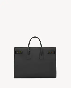 Saint Laurent Sac De Jour Thin Large Grained Leather Bag - Black