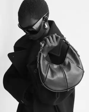 Saint Laurent Mombasa Small Hobo Bag - Black