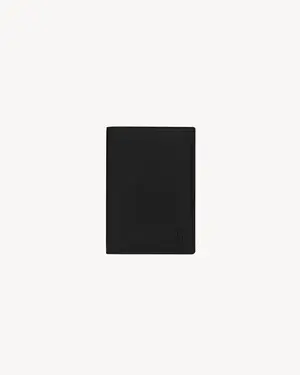 Saint Laurent Tiny Cassandre Passport Holder In Matte Leather - Black