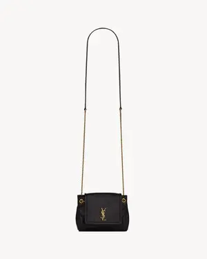 Saint Laurent Mini Nolita Bag In Lambskin - Black