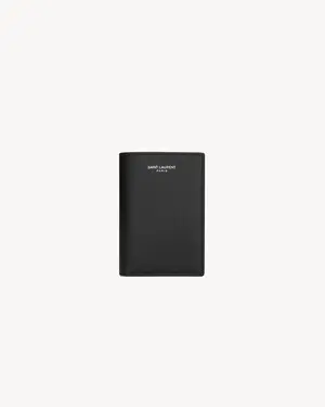 Saint Laurent Paris Credit Card Wallet In Smooth Leather - Black