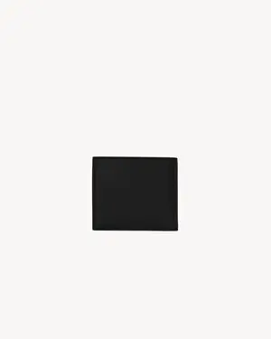 Saint Laurent Tiny Cassandre East/west Wallet With Coin Purse In Smooth Leather - Black