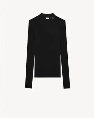 Saint Laurent Ribbed Silk Sweater Cassandre