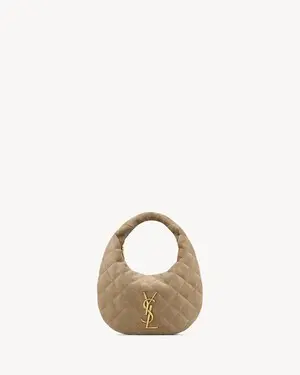 Saint Laurent Icarino Quilted Suede Handheld Bag - Light Cumin