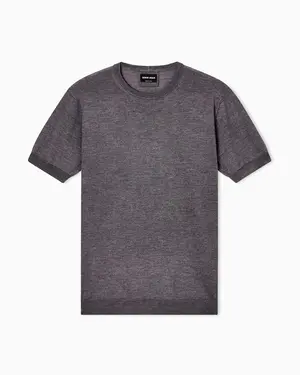 Giorgio Armani Slim-fit Silk And Cotton Knit Sweater - Beige