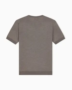 Giorgio Armani Slim-fit Silk And Cotton Knit Sweater - Brown