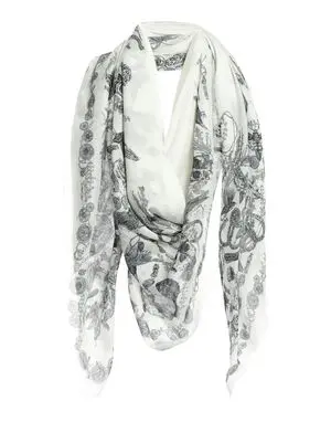 Alexander McQueen Scarf Modal, Silk - White