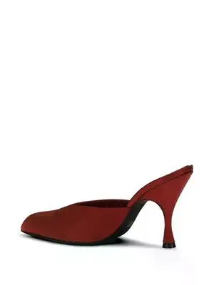 HERBERT LEVINE Satin V-neck Mules