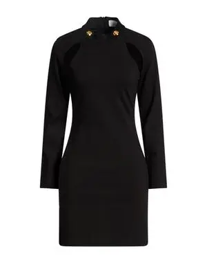 Crewneck Button Detail Mini Dresses