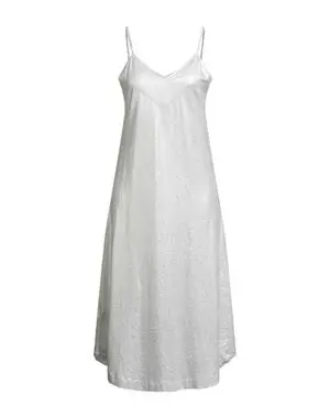 Majestic Filatures Light Linen Blend Midi Slip Dress - Light Grey