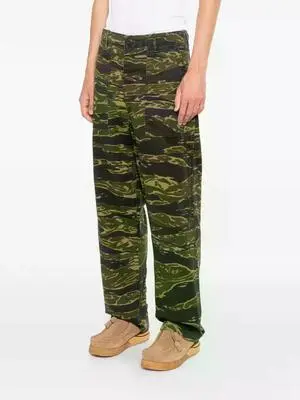 ORSLOW Camouflage Print Straight Leg Trousers - Green
