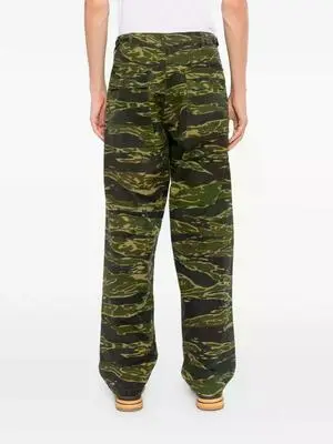 ORSLOW Camouflage Print Straight Leg Trousers - Green