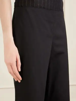 Khaite Walter Cotton And Silk-blend Flared Trousers - Black