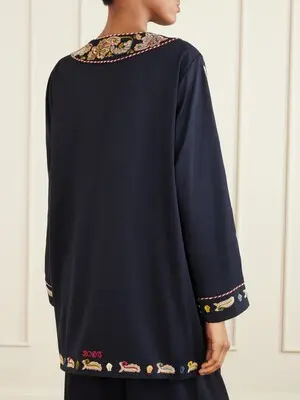 BODE Feather Runner Embroidered Cotton-blend Twill Jacket