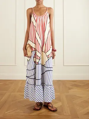 Farm Rio Printed Linen-blend Maxi Dress