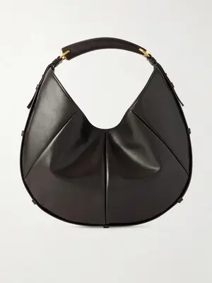 Saint Laurent Mombasa Paneled Leather Shoulder Bag - Brown