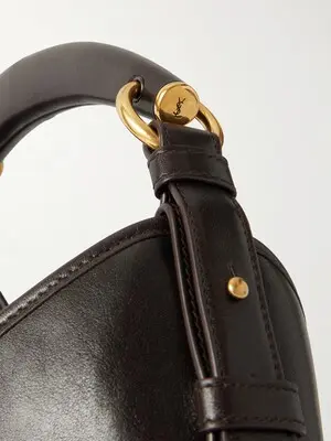 Saint Laurent Mombasa Paneled Leather Shoulder Bag - Brown