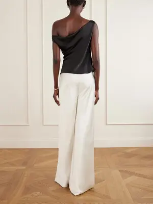 Norma Kamali Maria One-shoulder Satin Top