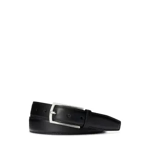 Ralph Lauren Calfskin Belt With Silver-tone Buckle - Black
