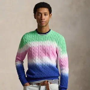 Ralph Lauren Dip-dyed Cable-knit Cotton Sweater